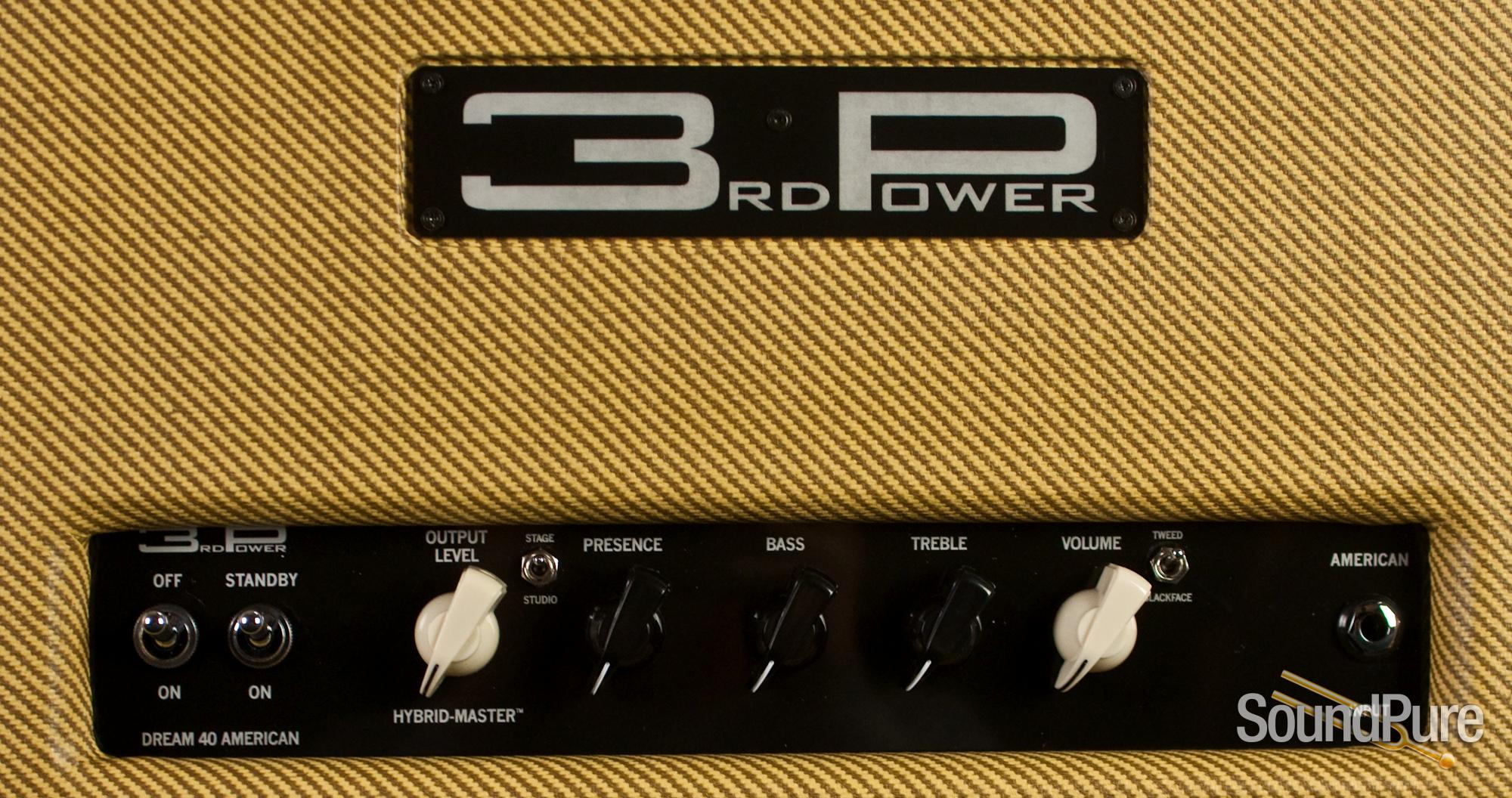 3rd Power Amplification Dream 40 American Amp Head - Tweed