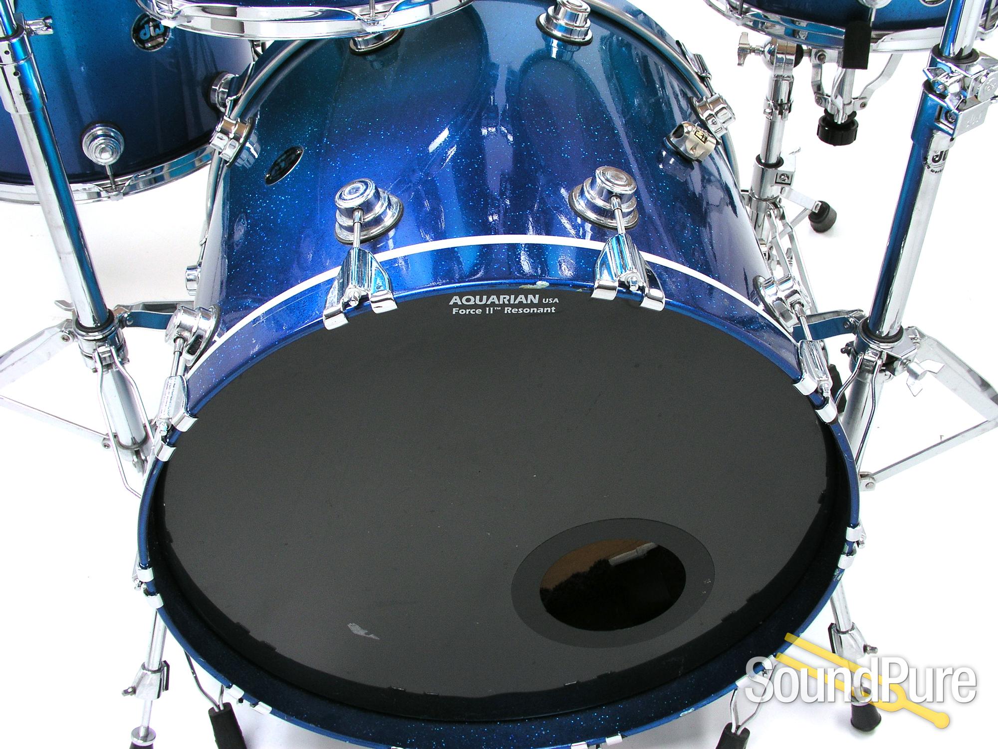 Dw 6pc Collectors Series Maple Drum Set Blue Sparkle Fade