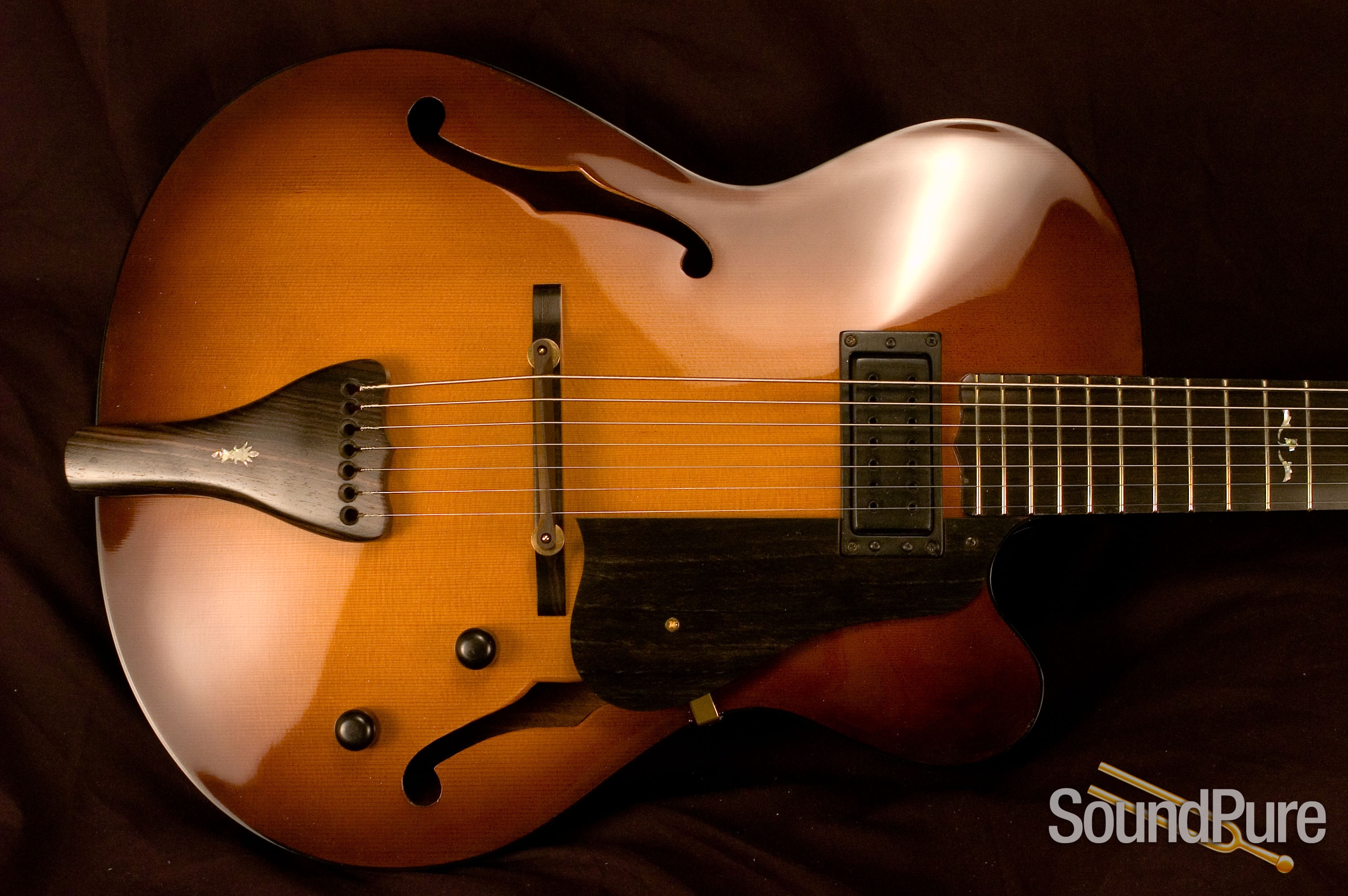 Jimmy Foster Basin Street 7 String Cremona Burst Sn 360 Archtop Guitar