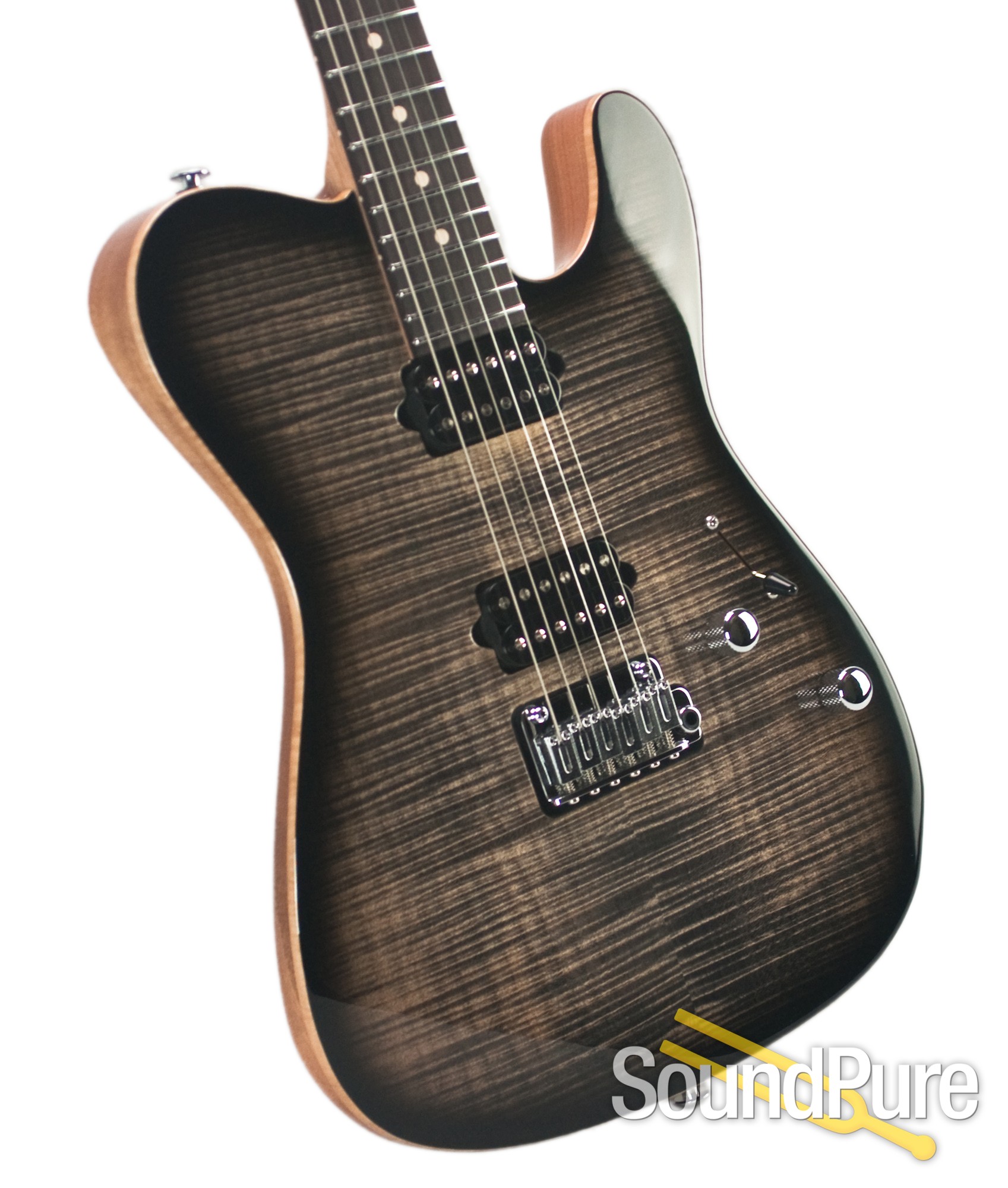 Suhr Modern T 24 Pro Trans Charcoal Burst HH Electric Guitar