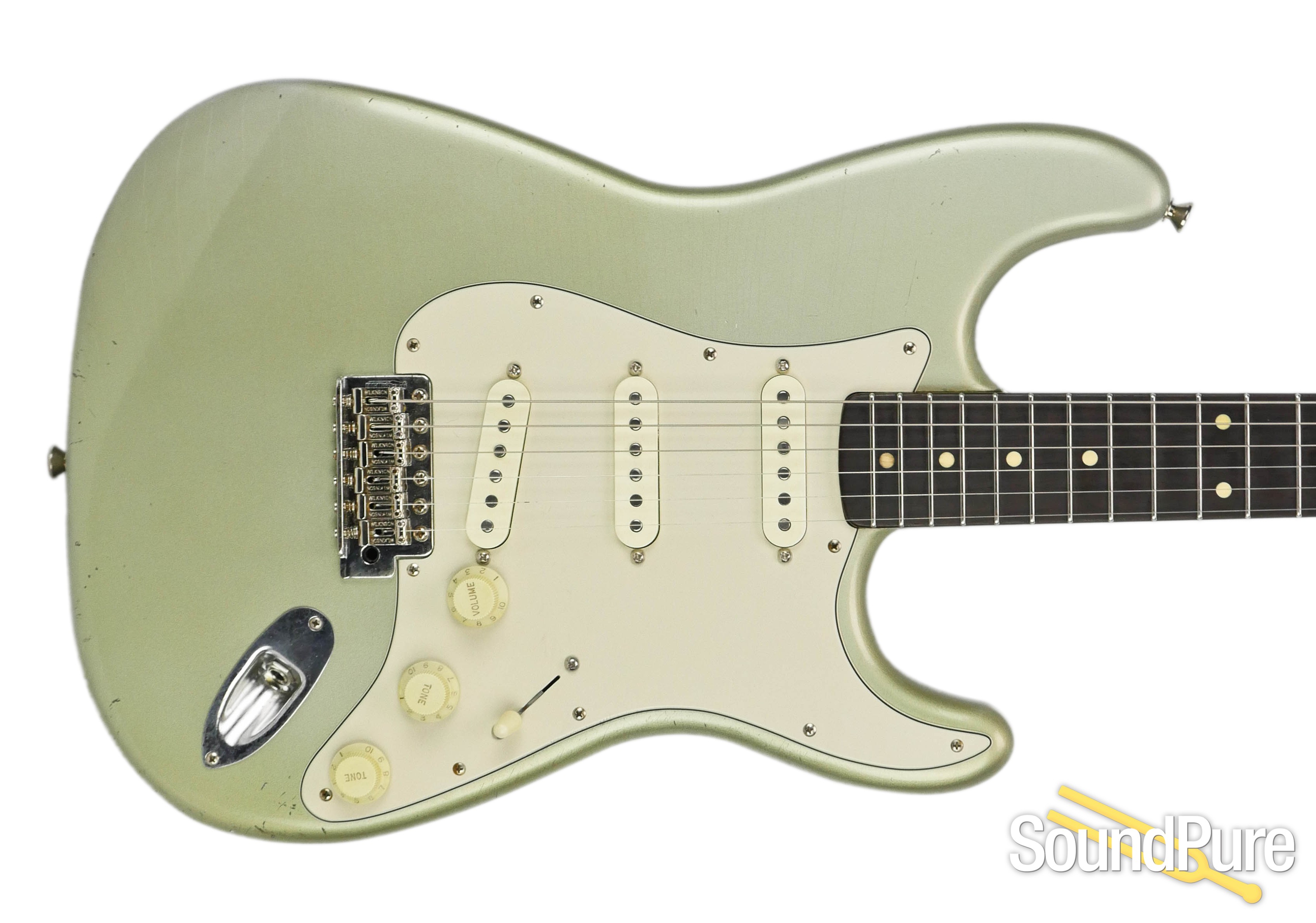 Mario Guitars S-Style Firemist Silver Electric Guitar