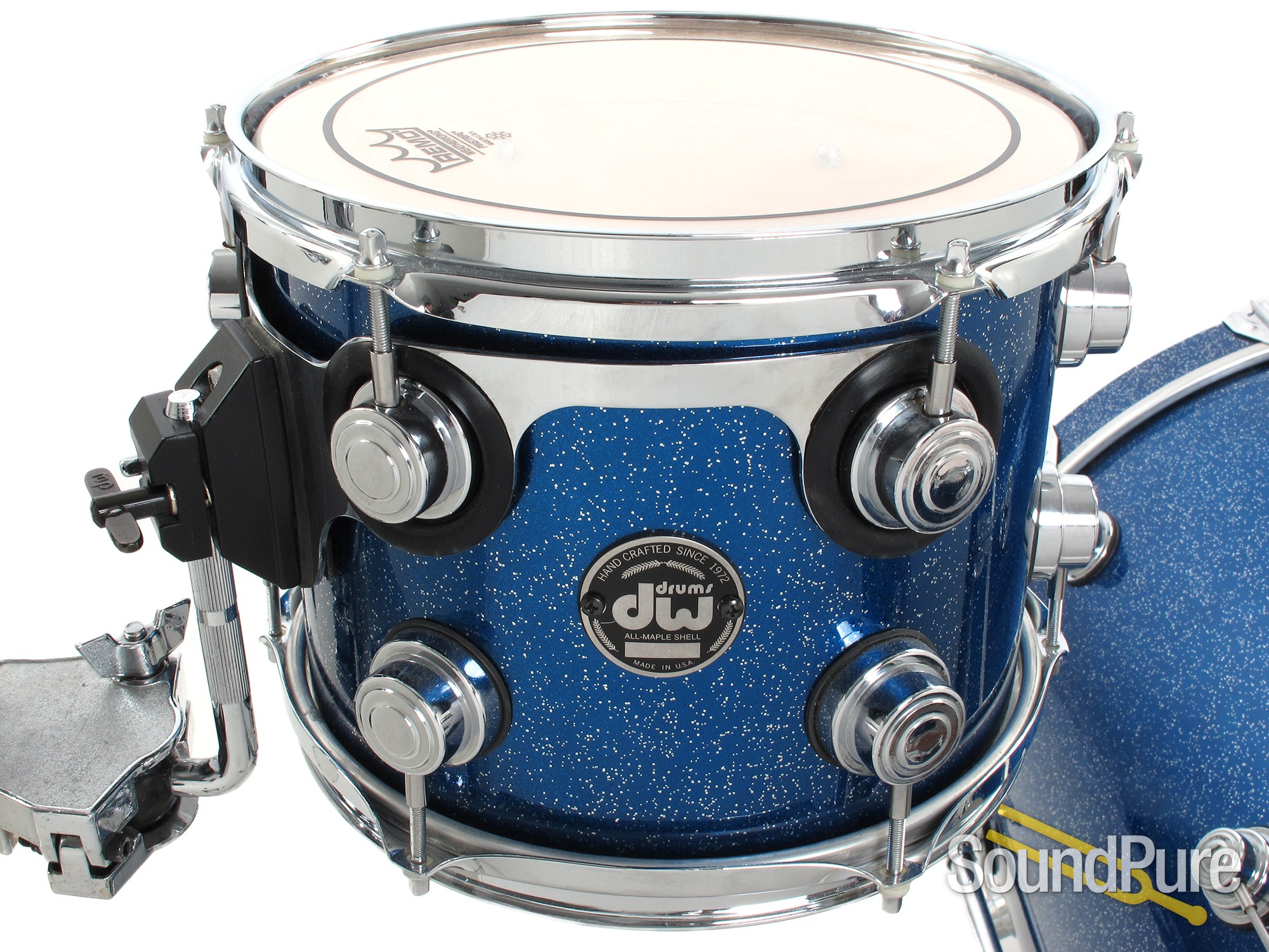 Dw 4pc Collectors Maple Drum Set Silver Blue Sparkle Lacquer