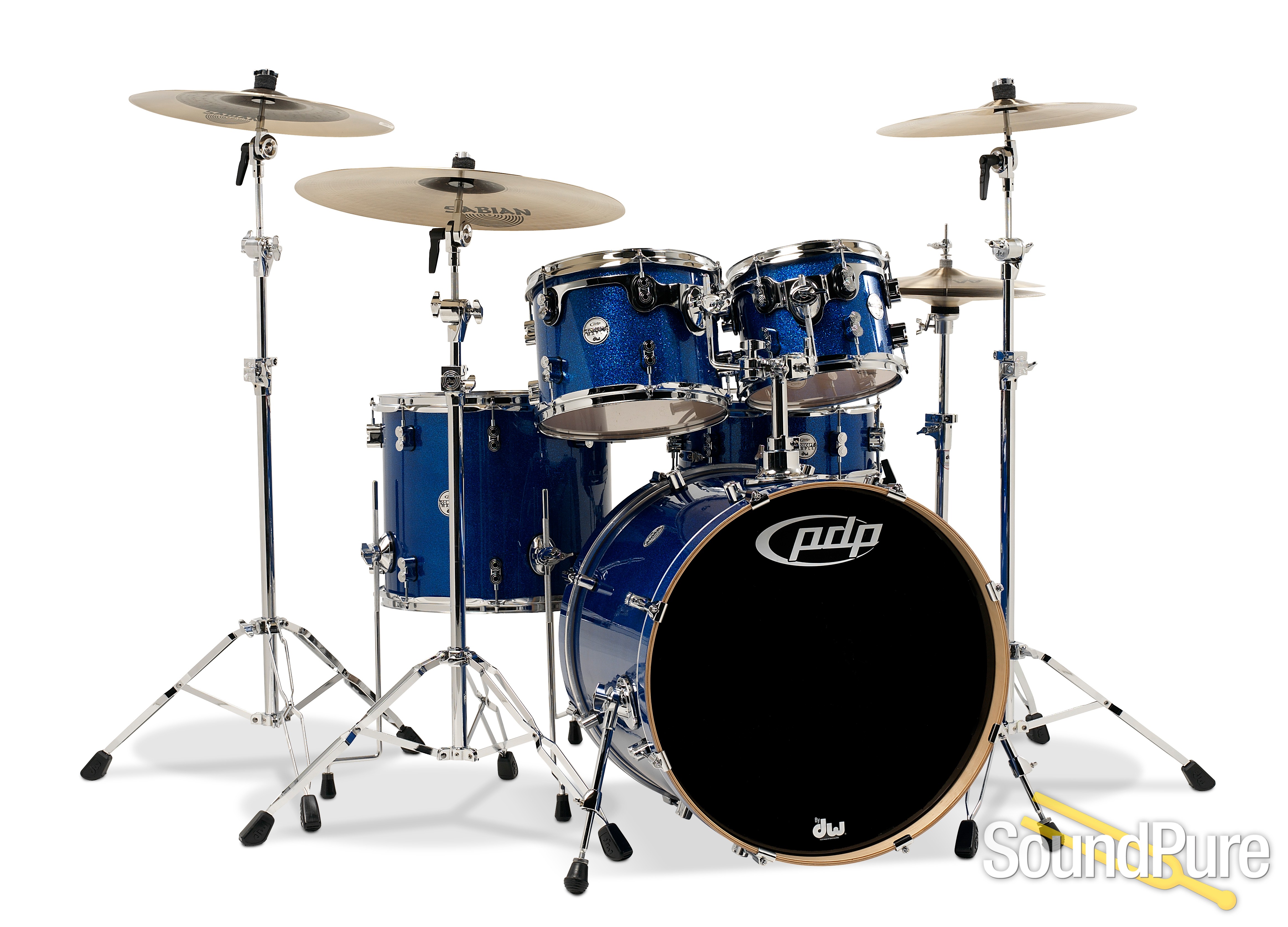 Pdp 5pc Concept Maple Drum Set By Dw Blue Sparkle