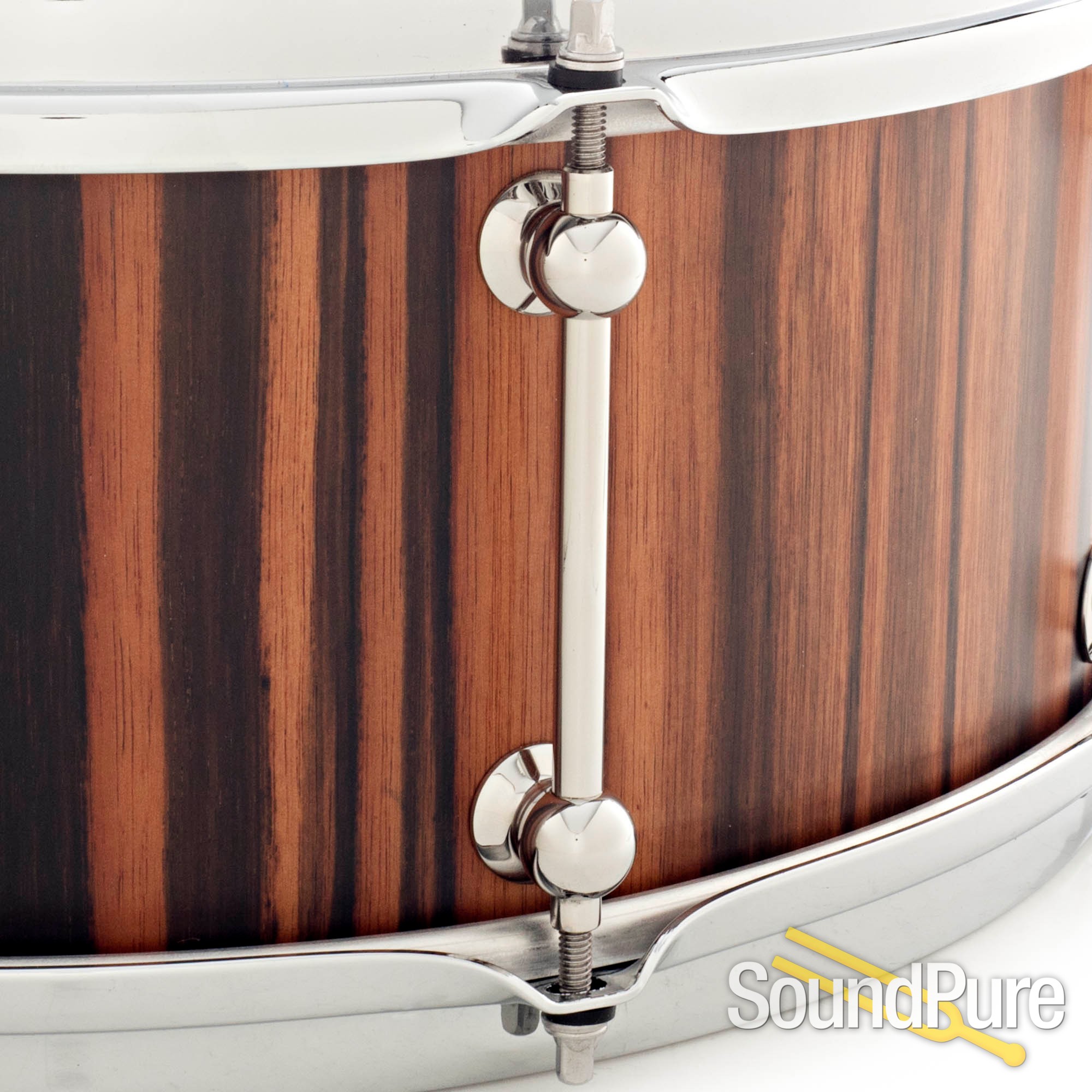 Metro Drums 6.5x16 Spotted Gum Ply Snare Drum-Royal Ebony