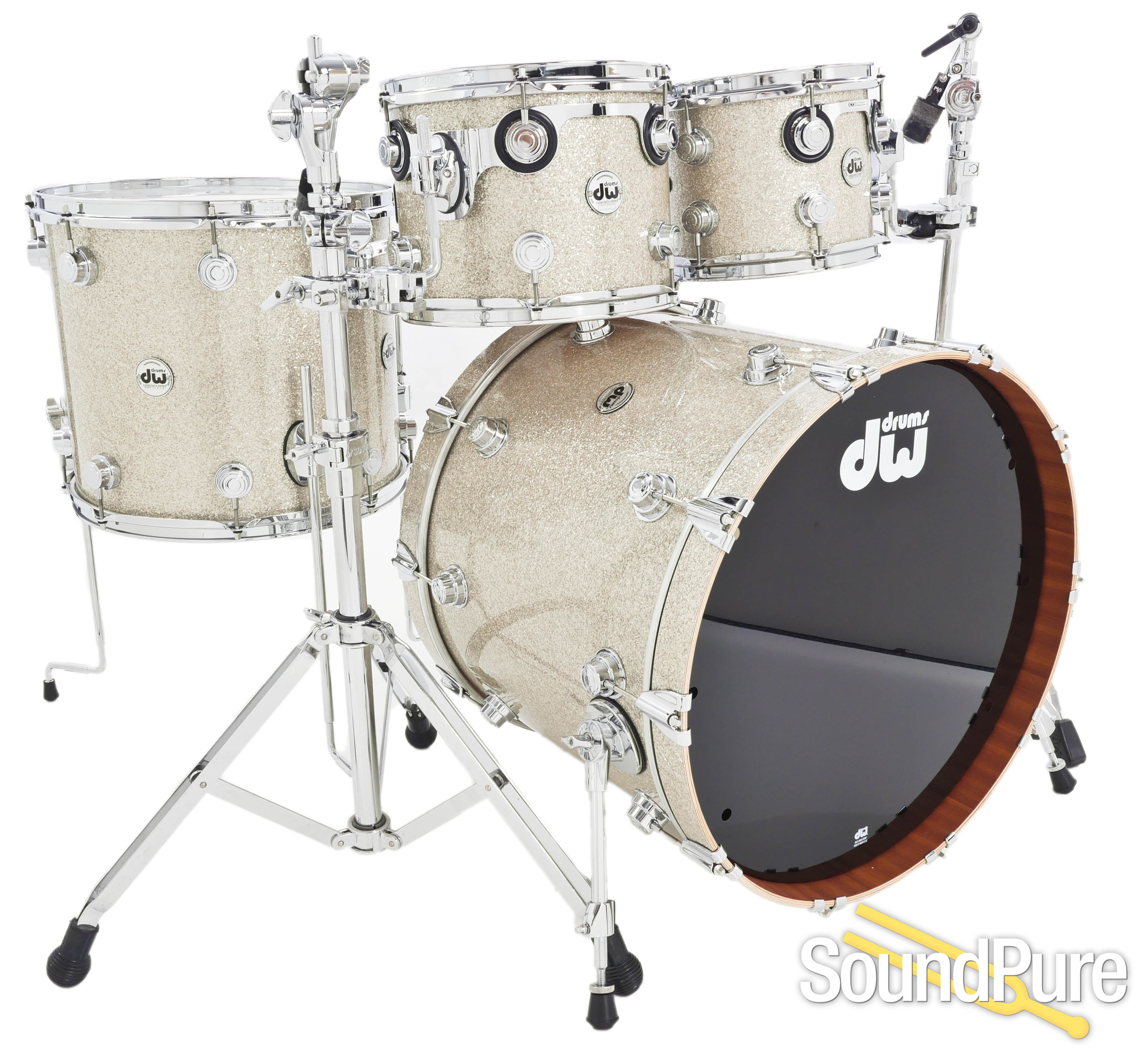 Dw 4pc Collectors Series Mahogany Drum Set Broken Glass