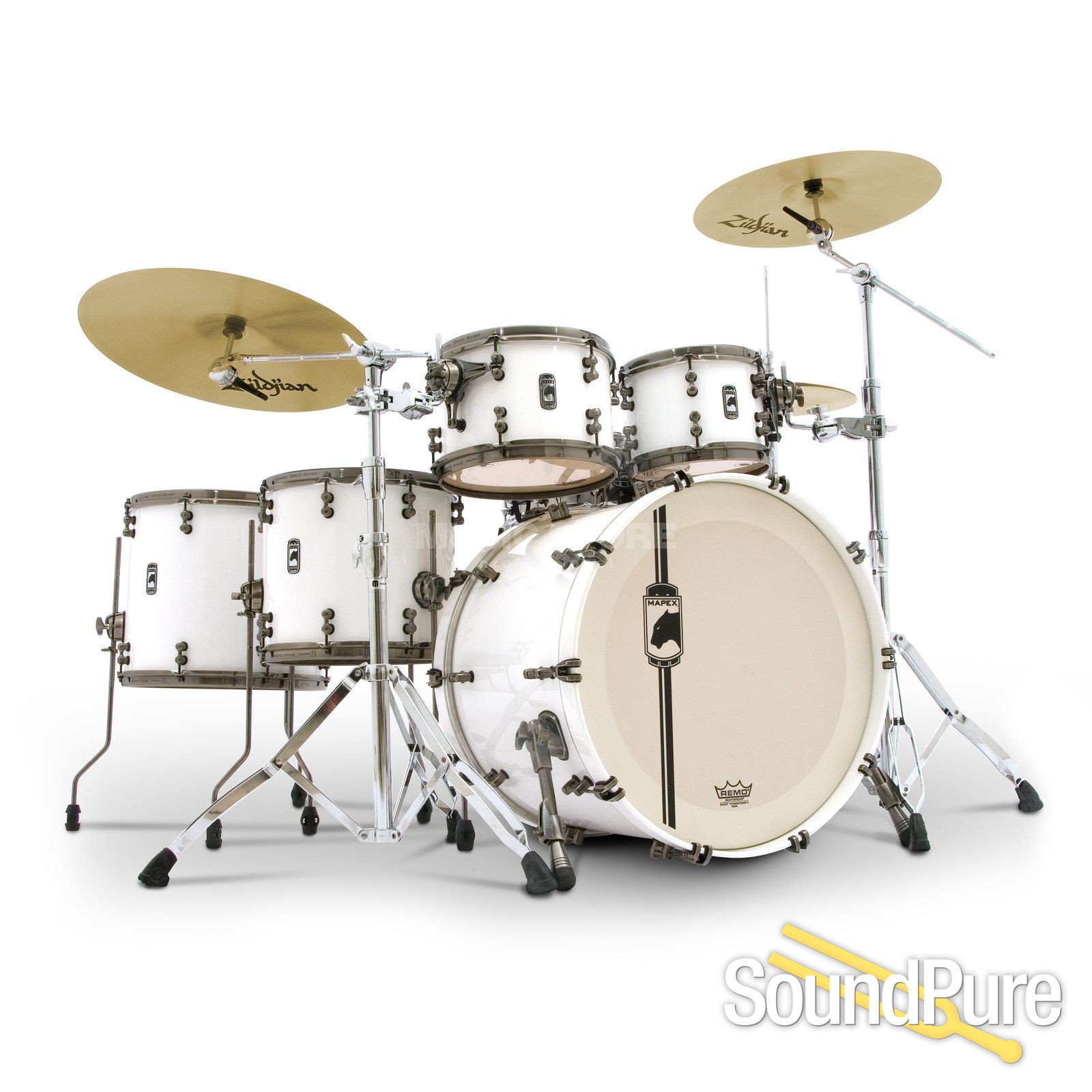 white drumset
