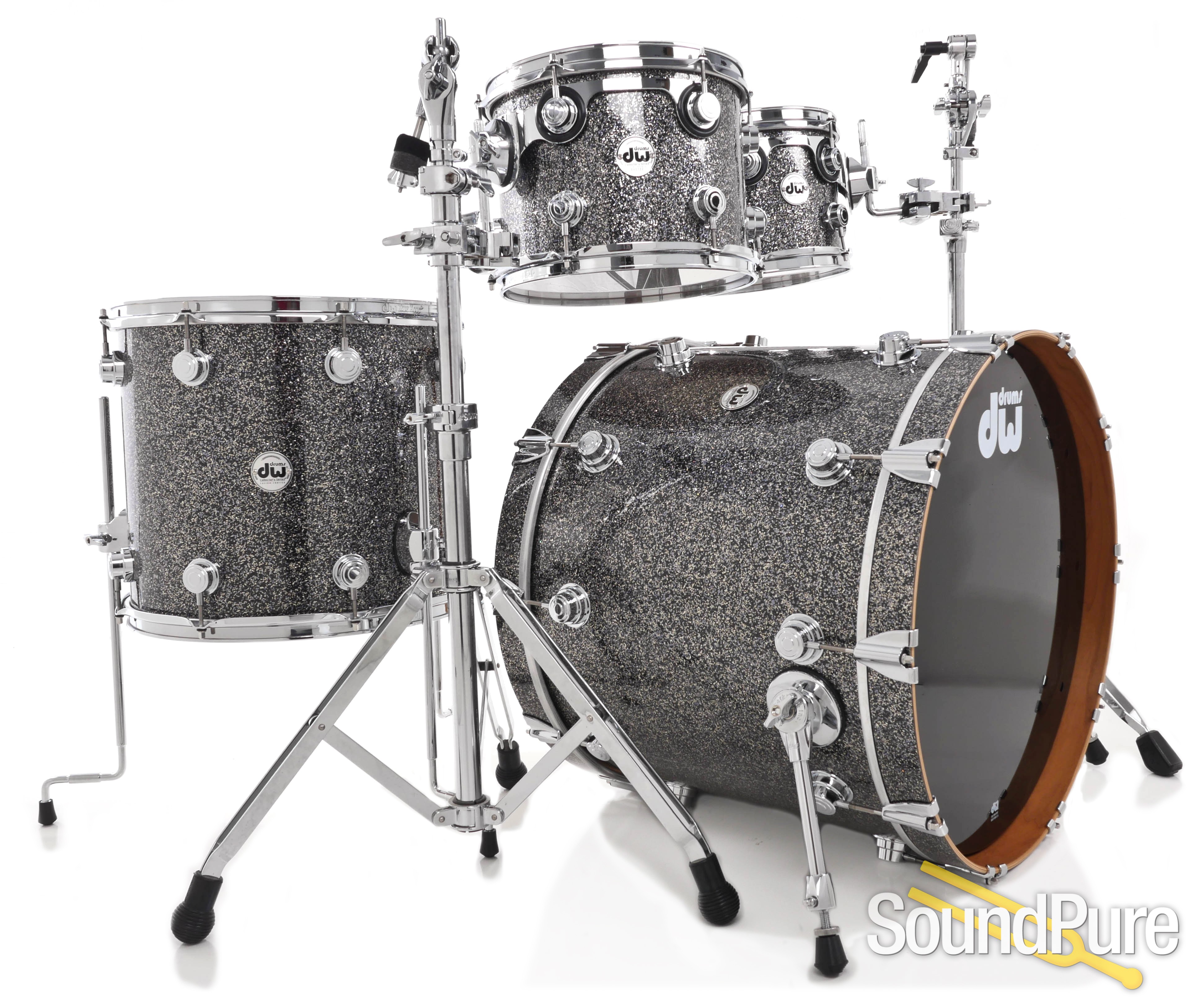 Dw 4pc Collectors Series Cherry Drum Set Black Galaxy