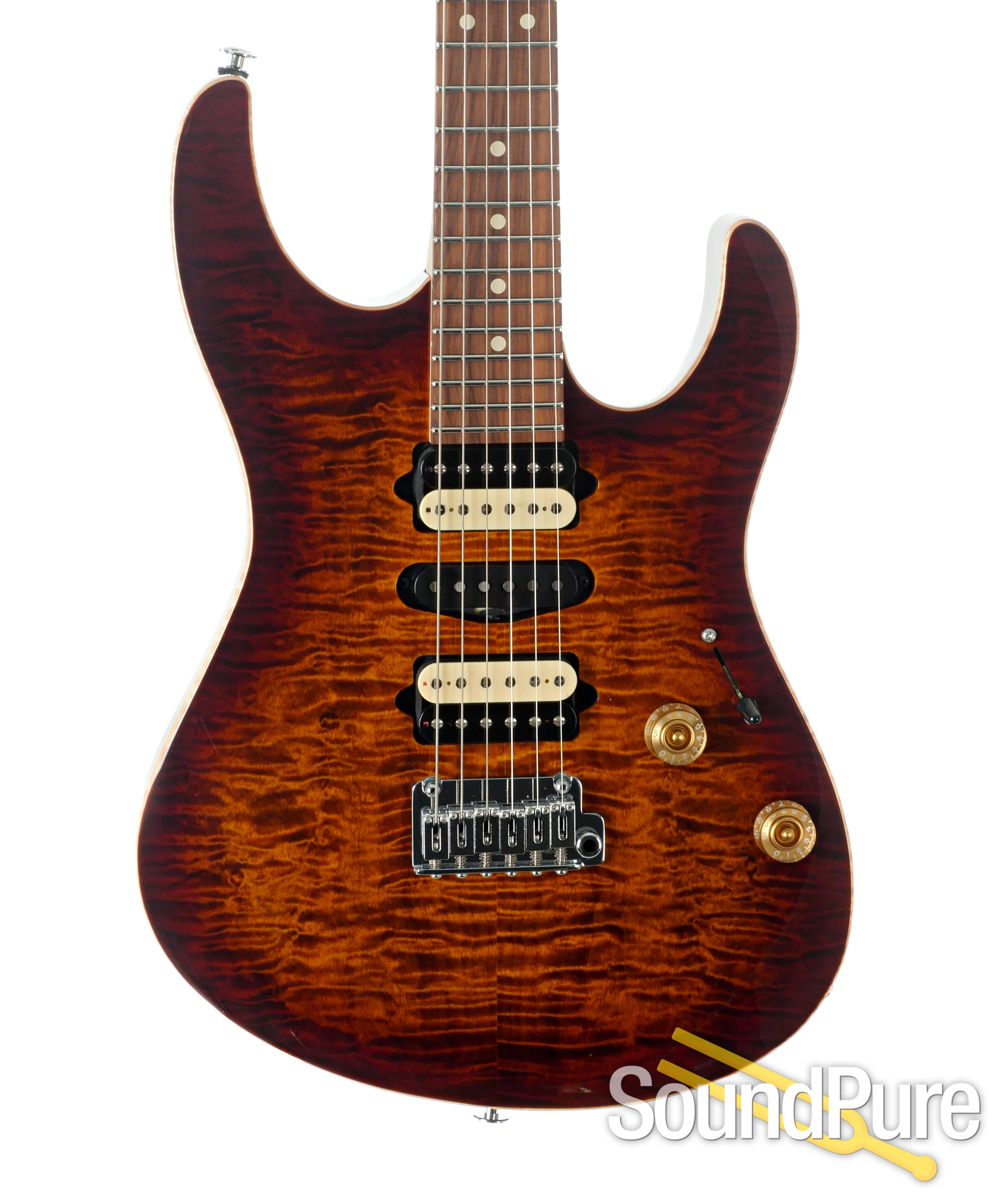 Suhr Modern Plus Curly Bengal Burst Electric Guitar #JS4F1H