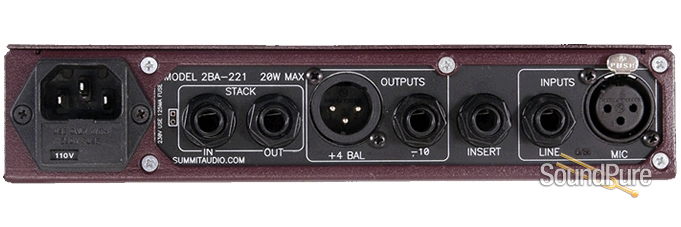 Summit Audio 2BA-221 Mic Preamp | Soundpure.com