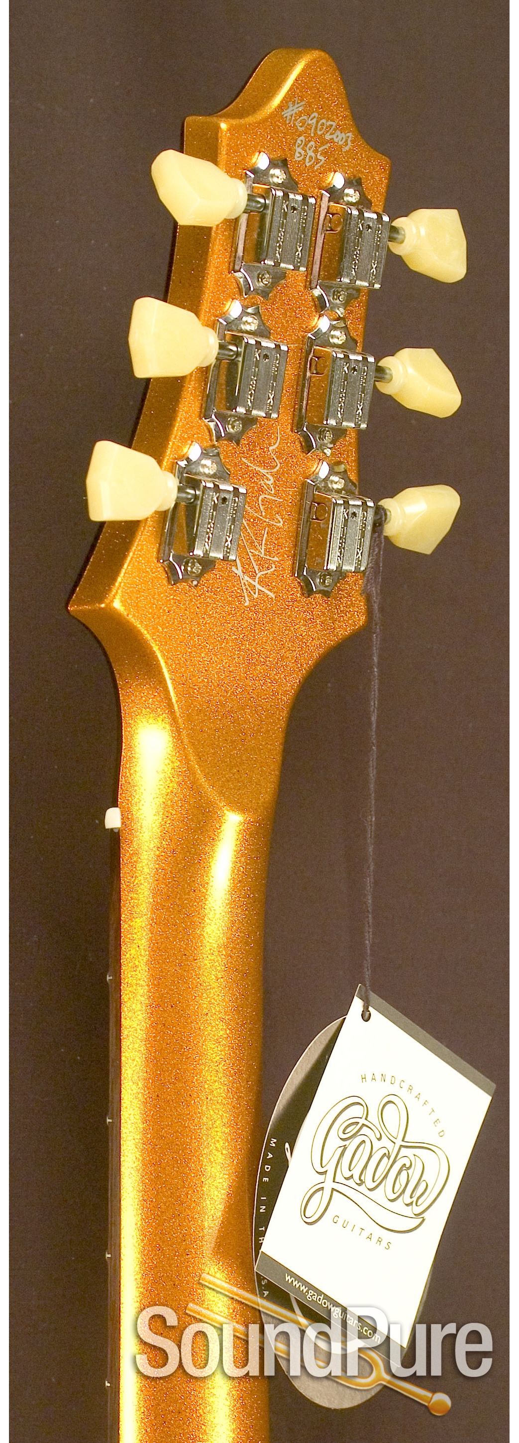 Gadow Custom Setneck Orange Sparkle Semi-Hollow Guitar