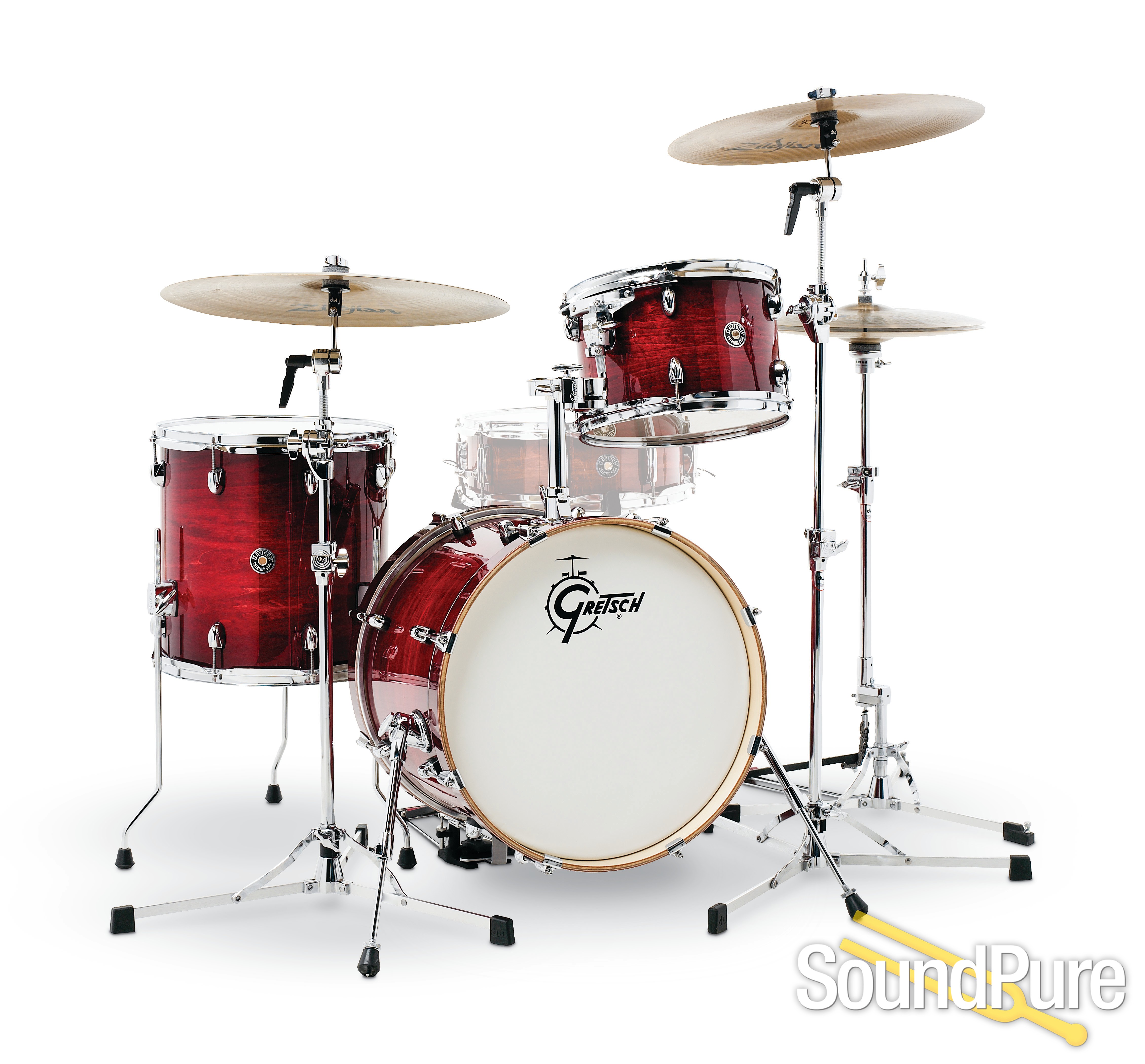 Gretsch 3pc Catalina Club Jazz Drum Set Gloss Crimson Burst