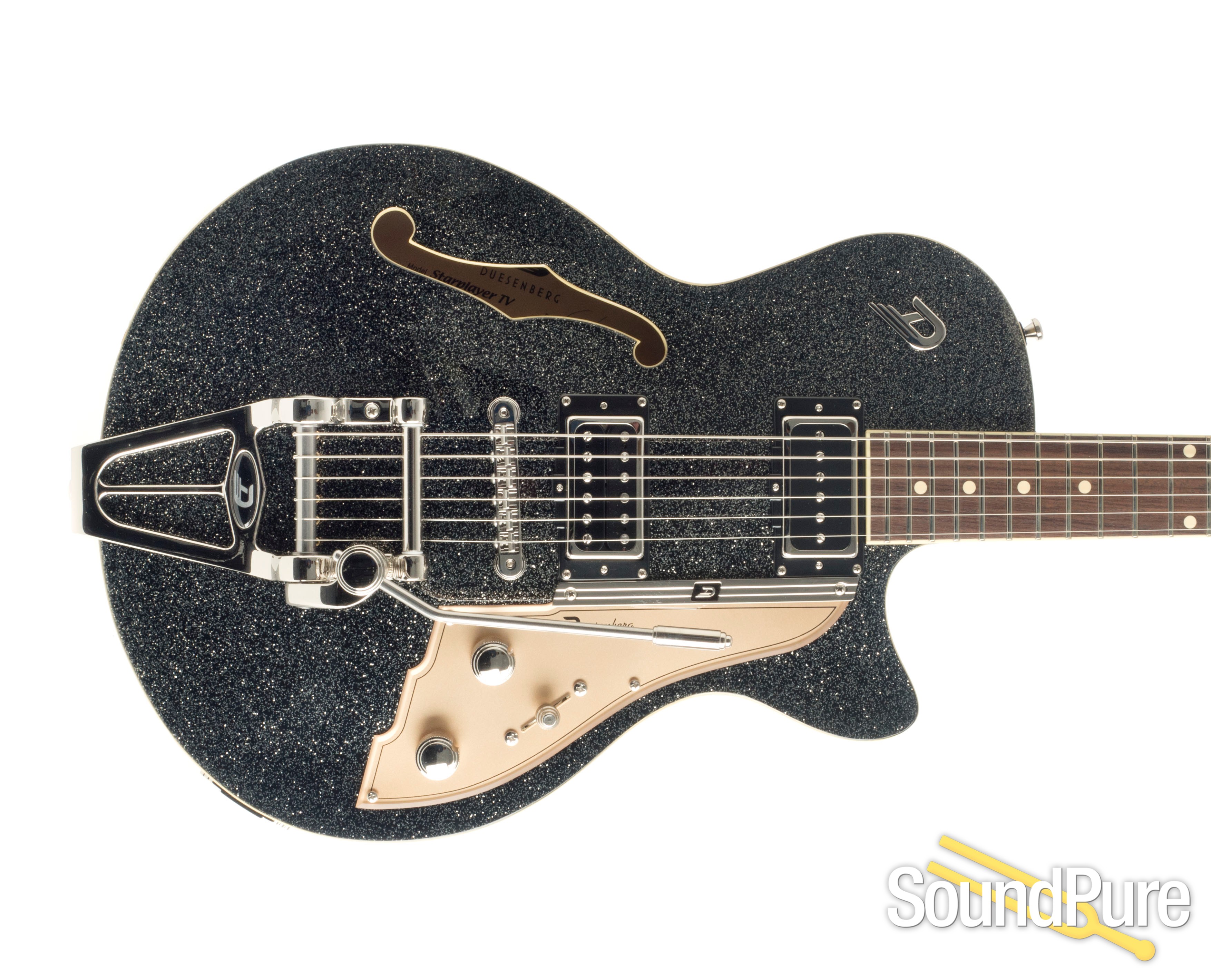 Duesenberg Starplayer TV Black Sparkle Semi-Hollow #182061