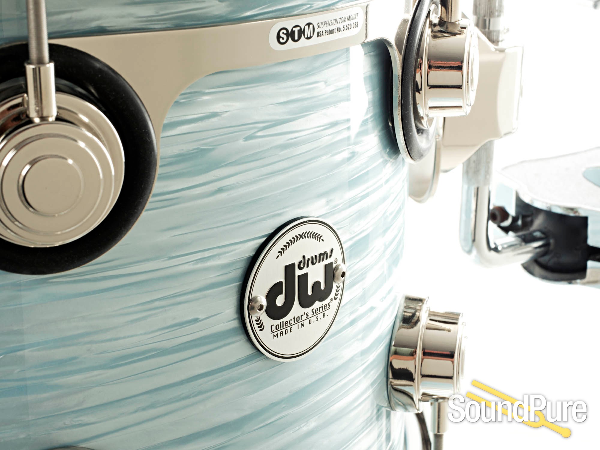 Dw 3pc Collectors Series Maple Drum Set Pale Blue Oyster