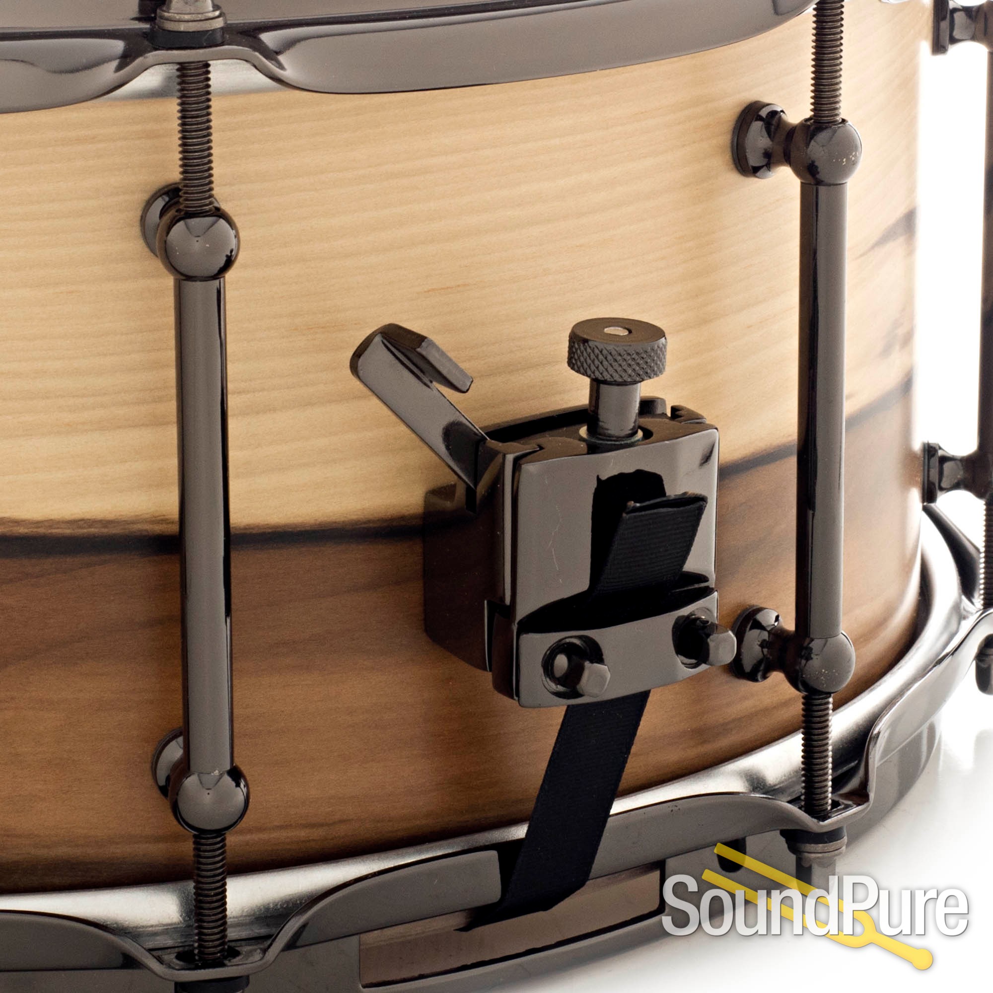 Metro Drums 6.5x14 Spotted Gum Ply Snare Drum-Blackheart