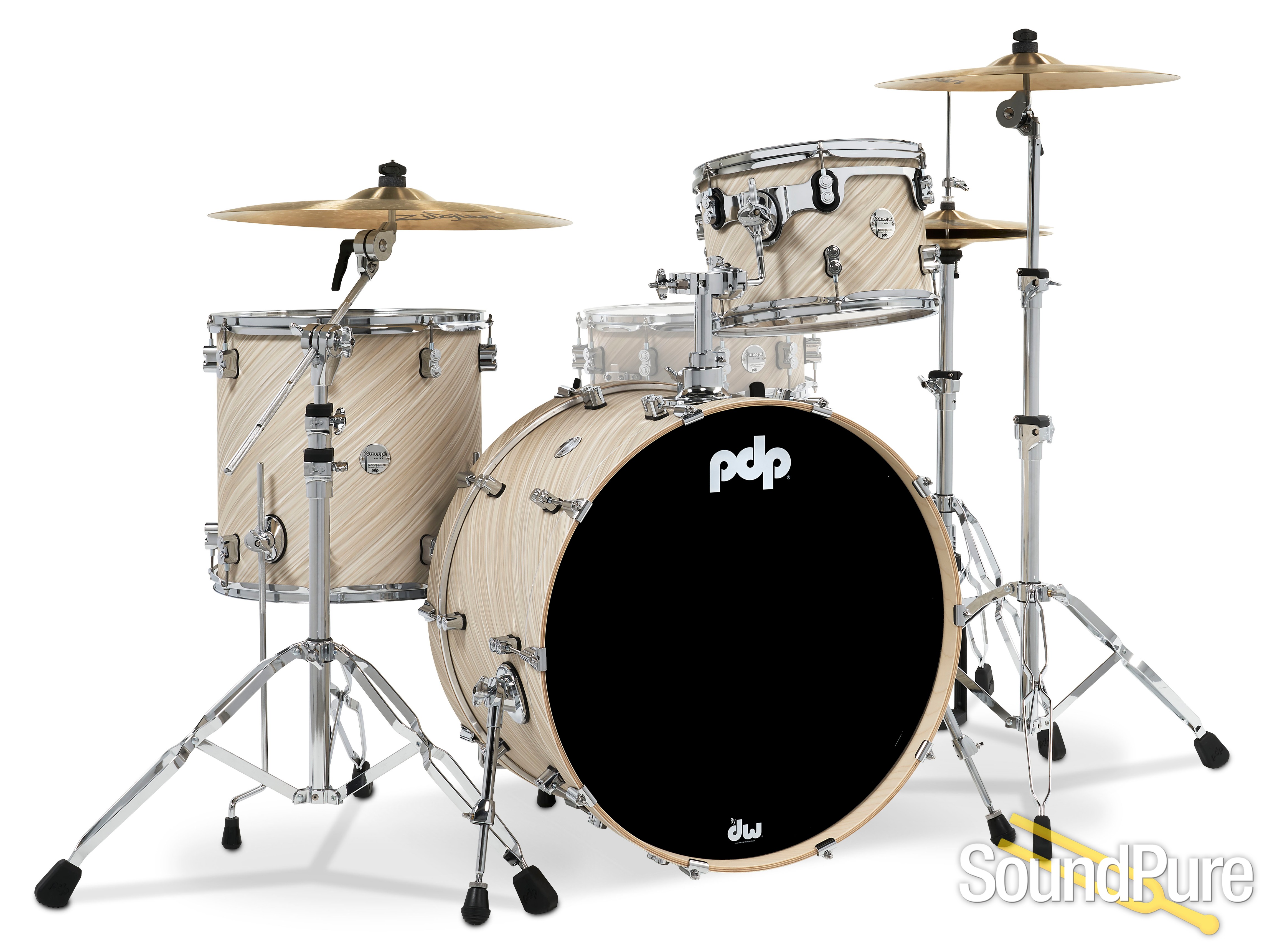 Pdp 3pc Concept Maple Rock Drum Set Twisted Ivory