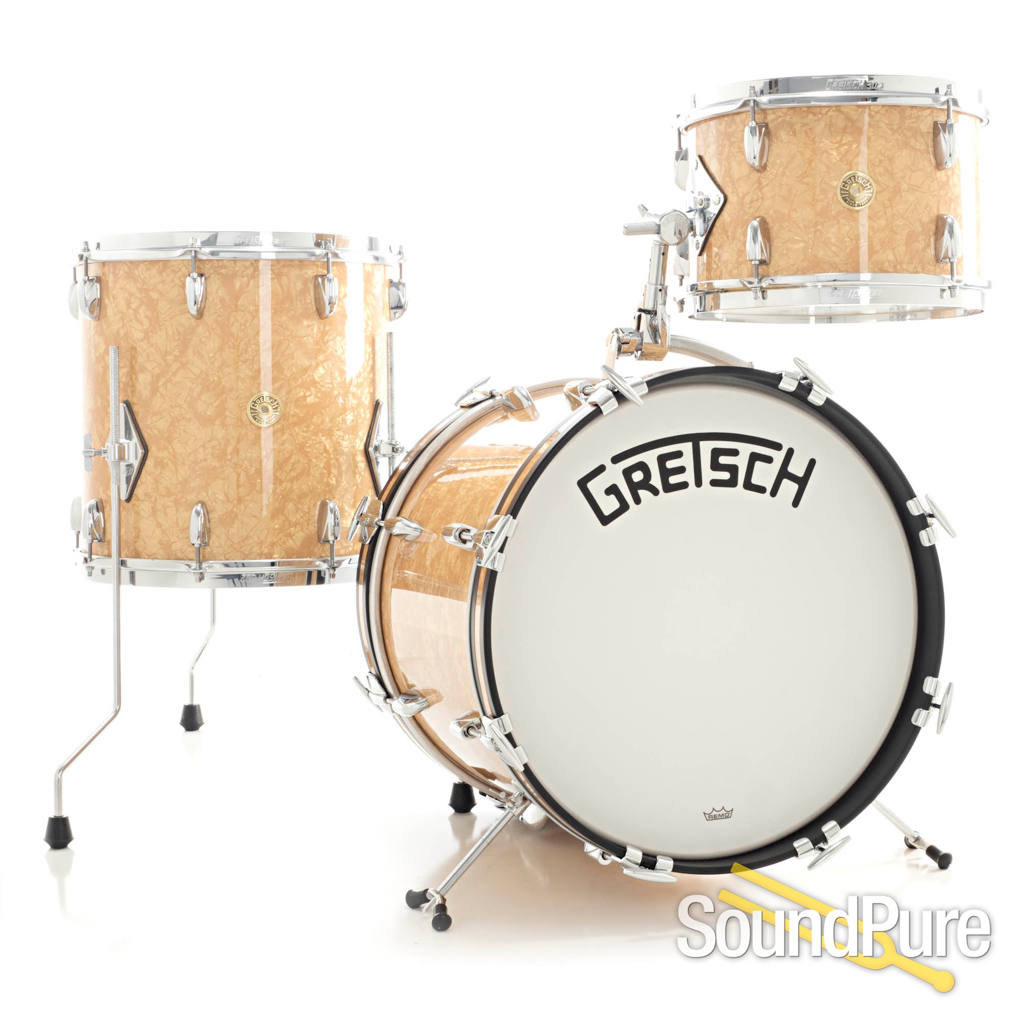 Gretsch 3pc Broadkaster Be Bop Drum Set Antique Pearl