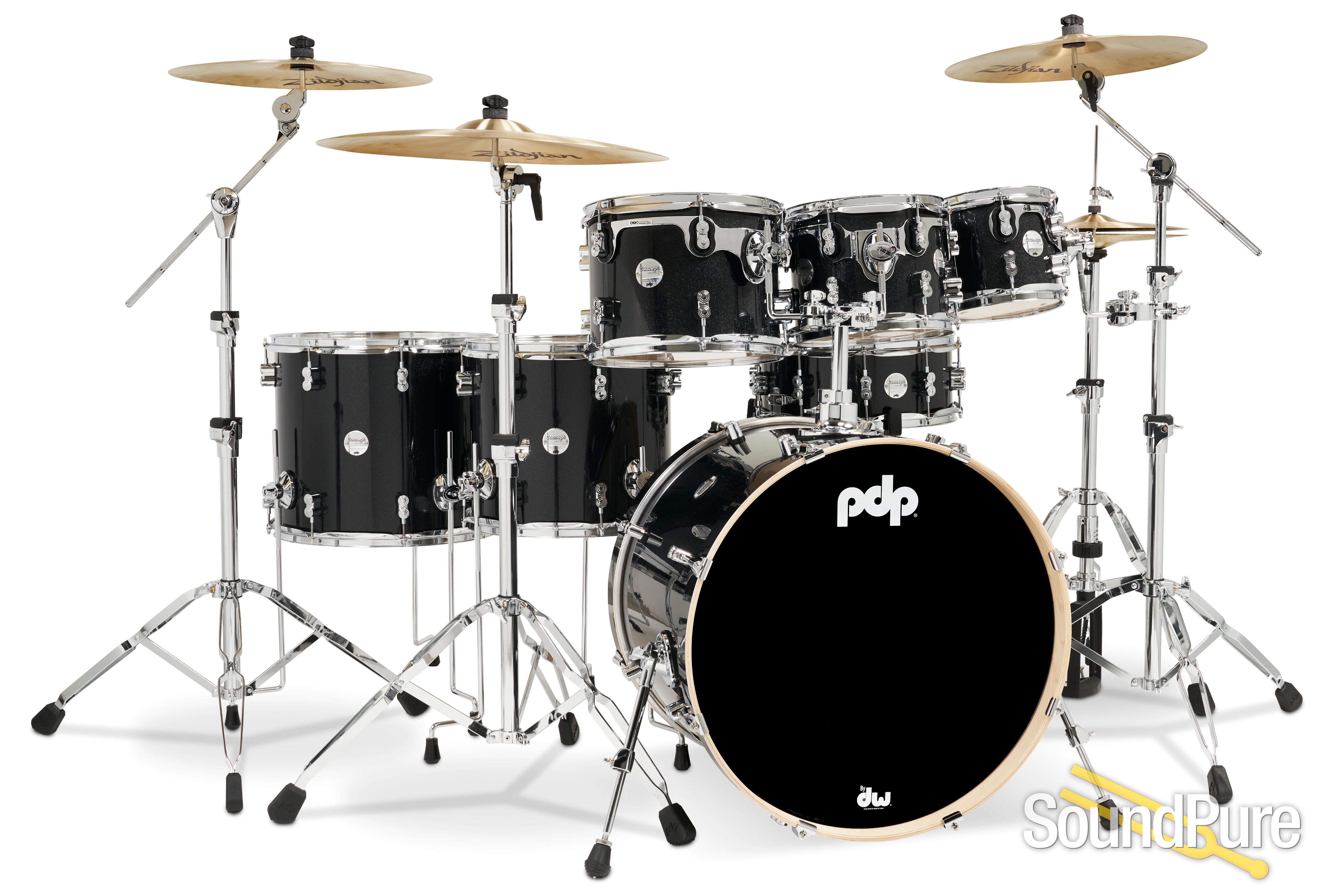 Pdp 7pc Concept Maple Drum Set By Dw Meteor Dust