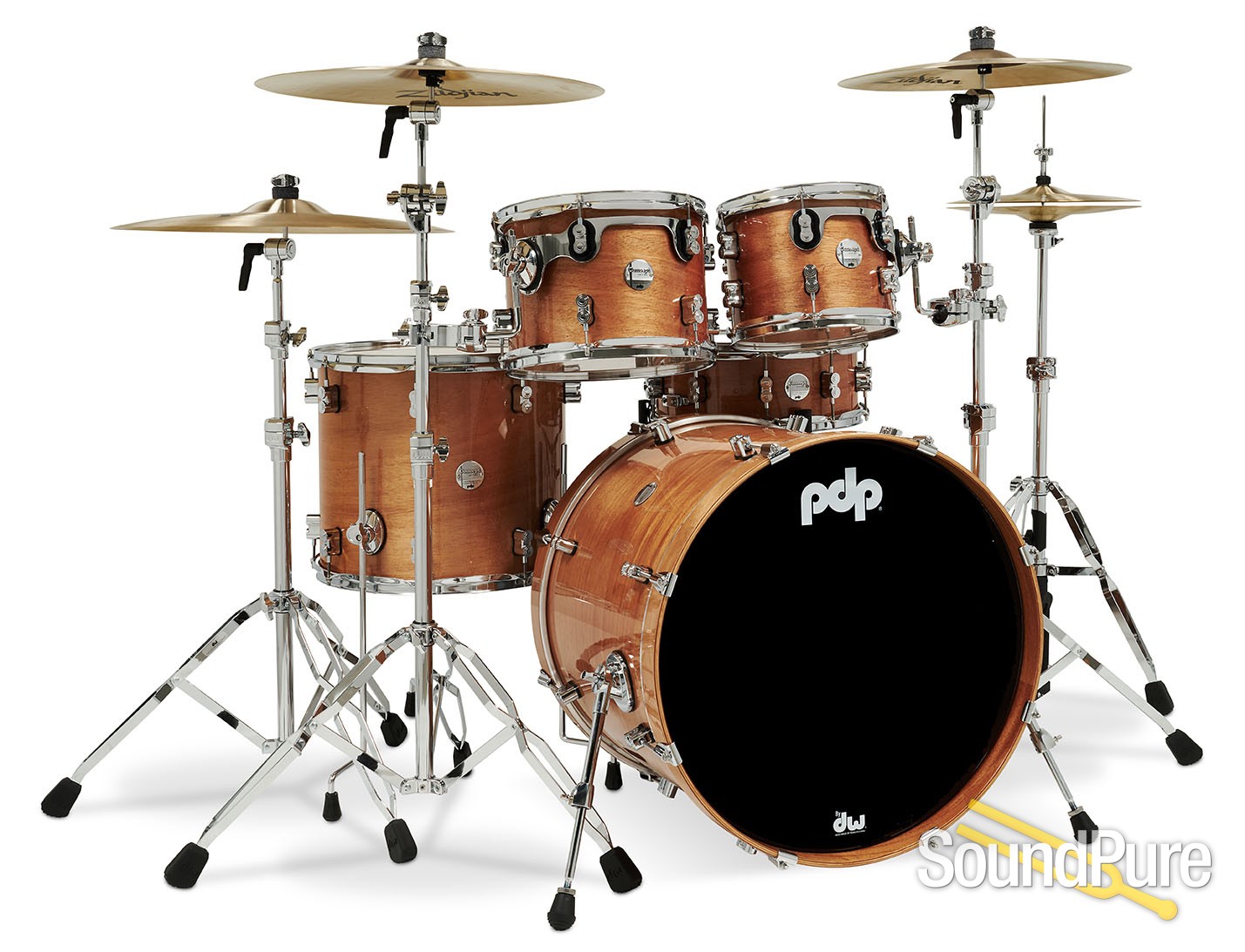Pdp 5pc Concept Maple Exotic Drum Set Honey Mahogany