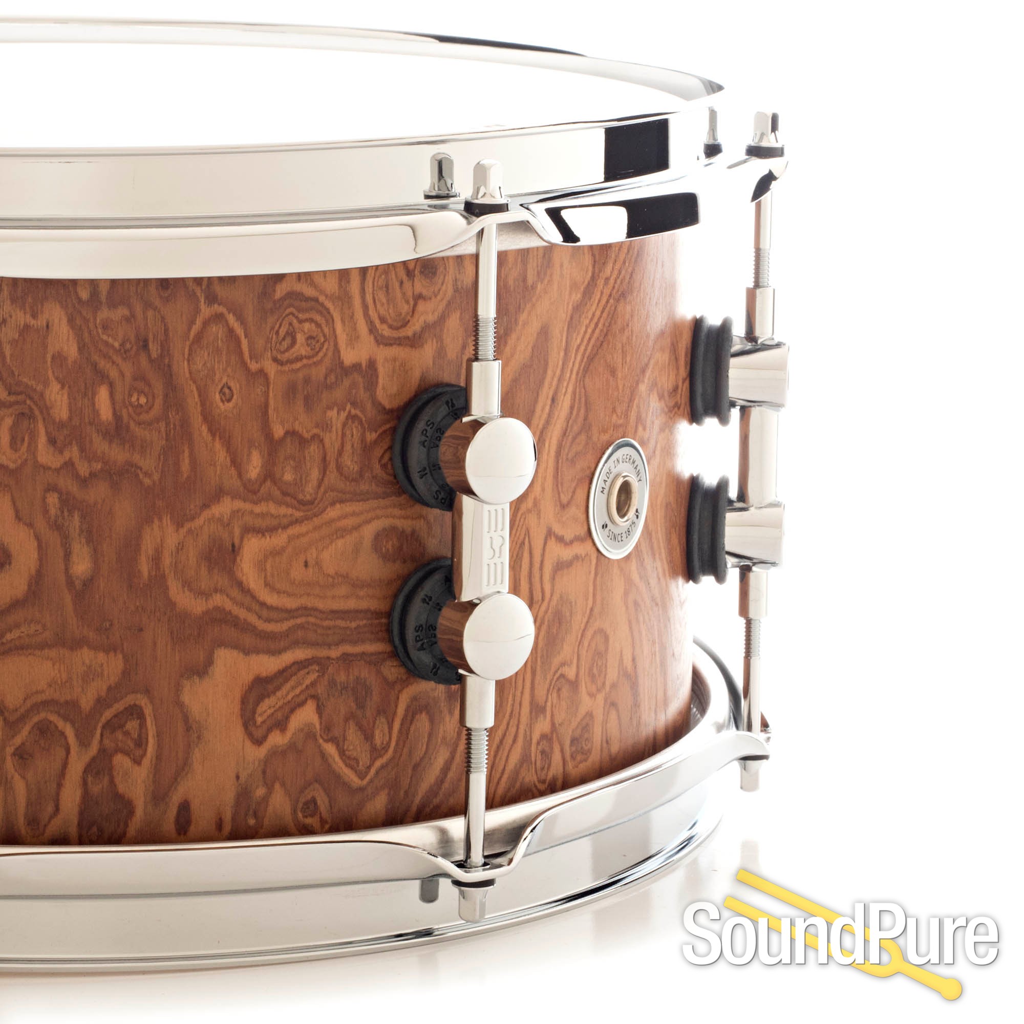 Sonor 6.5x13 SQ2 Medium Birch Snare Drum Walnut Roots Satin