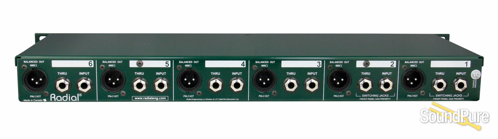 Radial Engineering JD6 6 Channel Rack Mount Direct Box