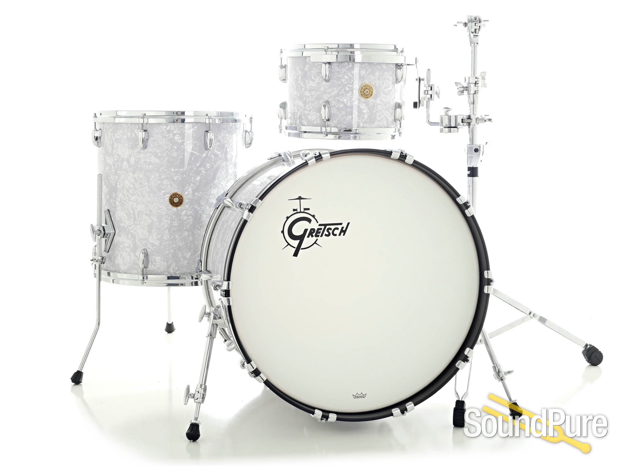 Gretsch 3pc USA Custom Drum Set-White Marine Pearl 12/16/22