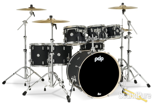 Pdp 7pc Concept Maple Drum Set Satin Black