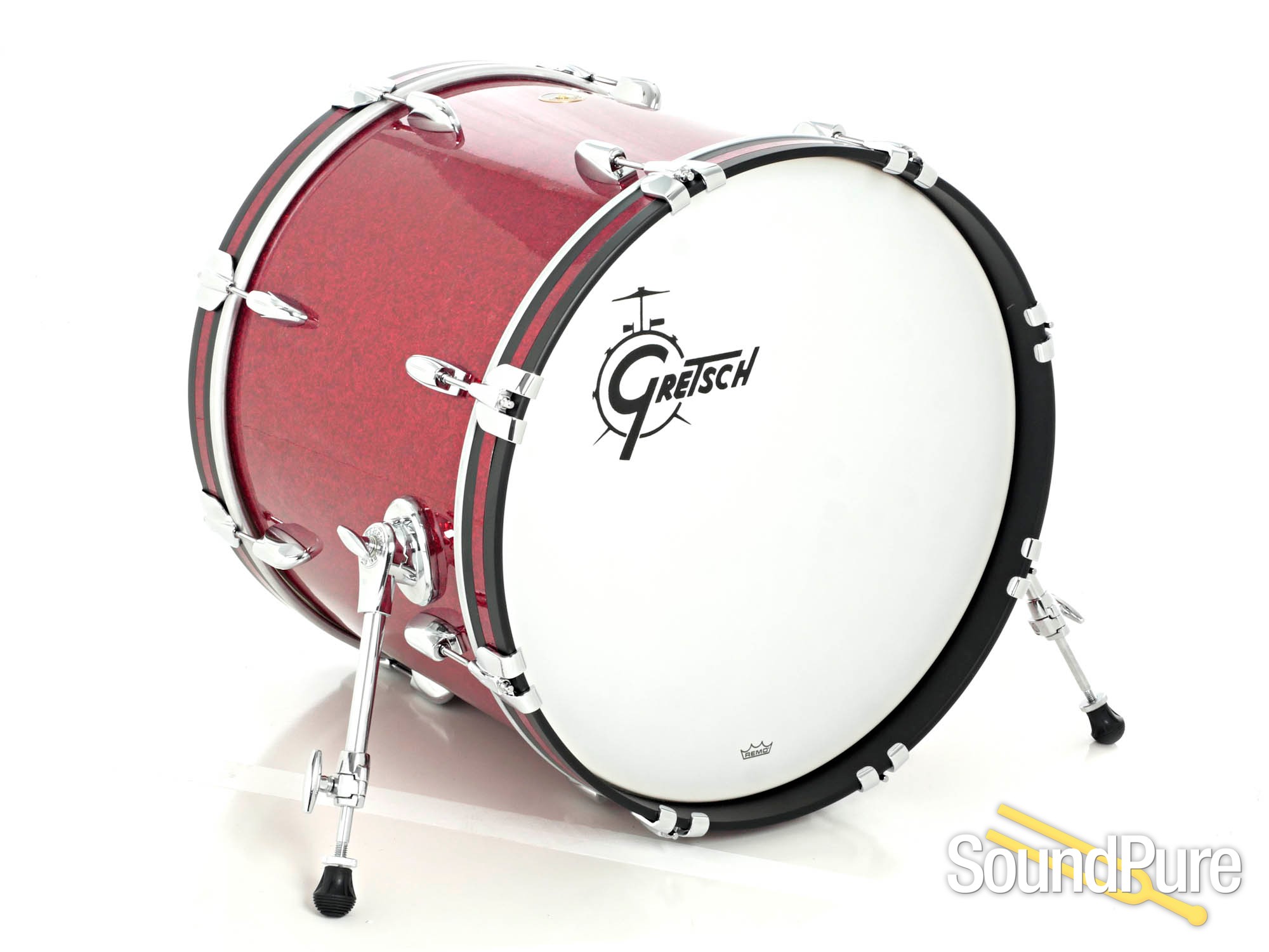 Gretsch 3pc USA Custom Drum Set- Red Glass Glitter 12/14/20