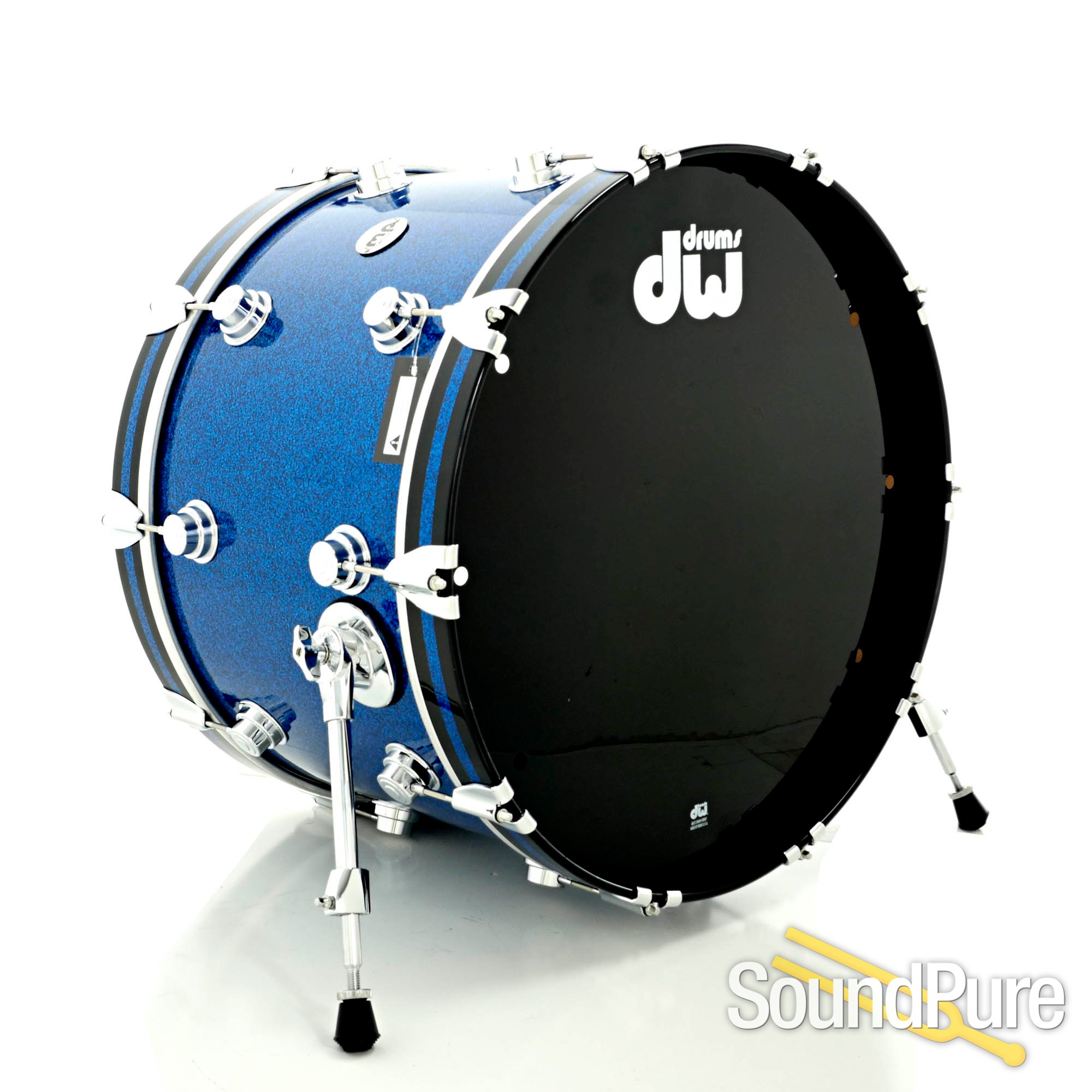 Dw 3pc Collectors Series Maple Drum Set Blue Glass Glitter