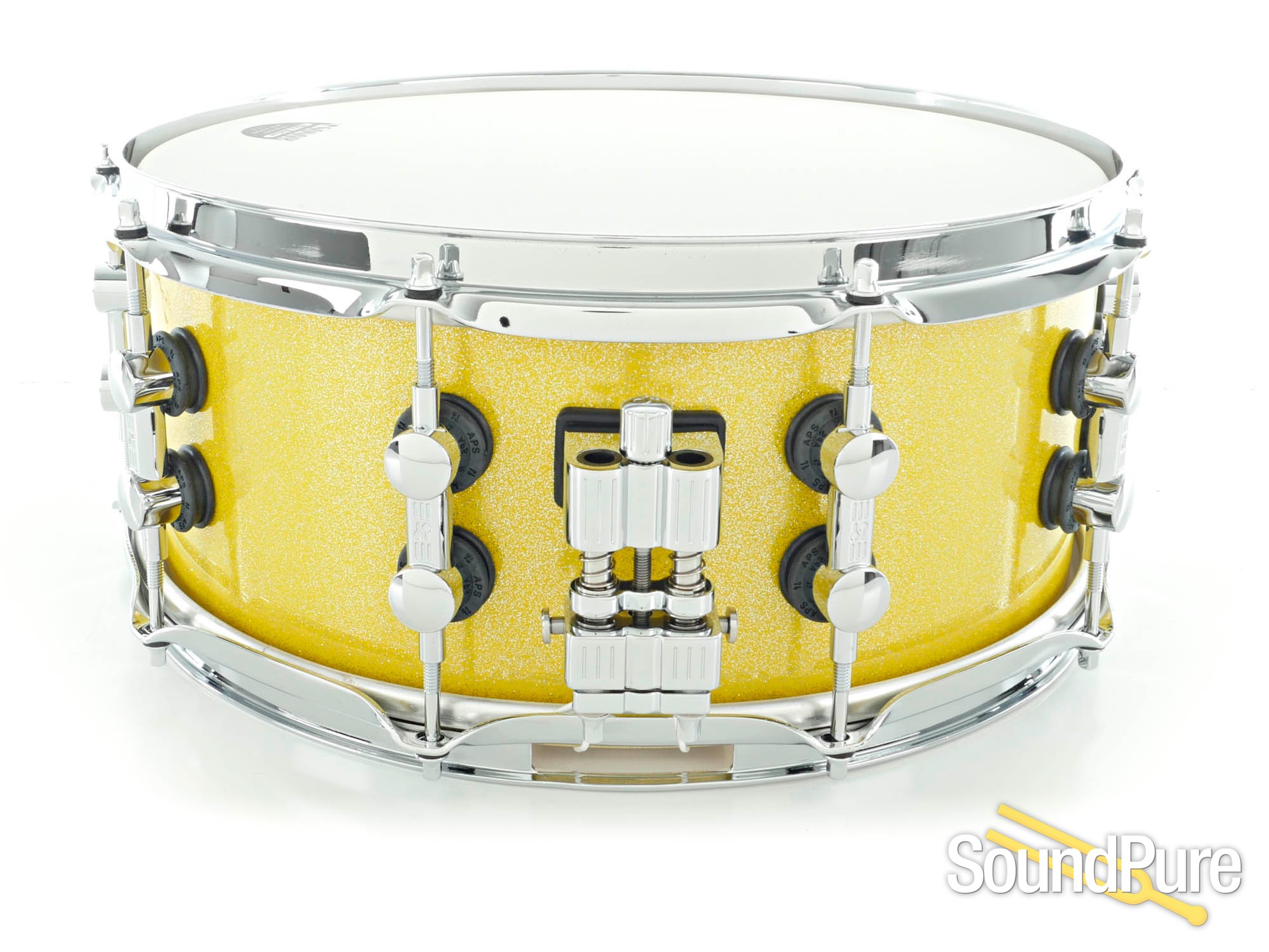 Sonor 6x14 SQ2 Medium Maple Snare Drum- Yellow Sparkle