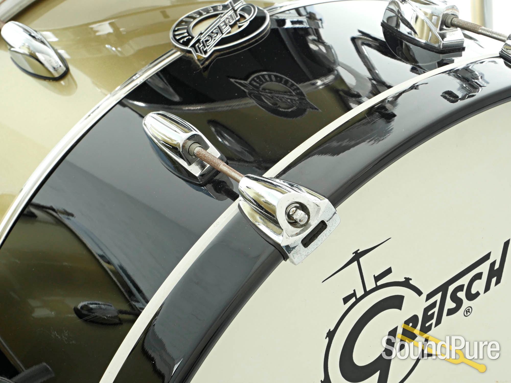 Gretsch 4pc Renown Retro Luxe Anniversary Drum Set Gold/BK