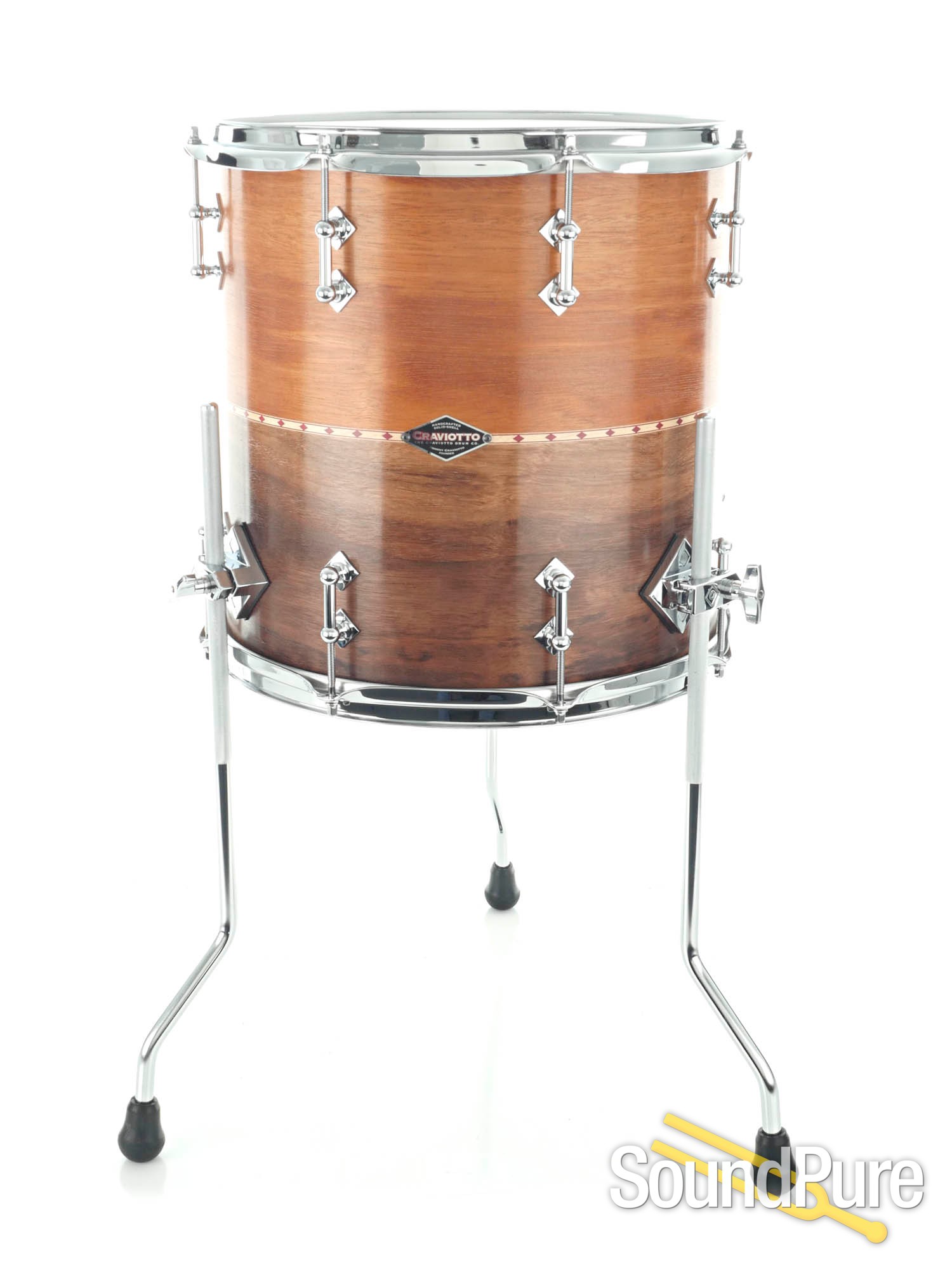 Craviotto 3pc Mahogany/Walnut Stacked Custom Shop Drum Set