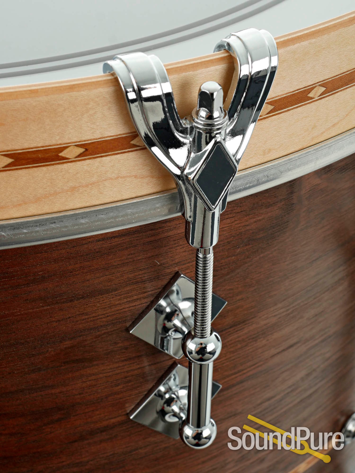 Craviotto 3pc Walnut Custom Shop Drum Set Cherry Inlay