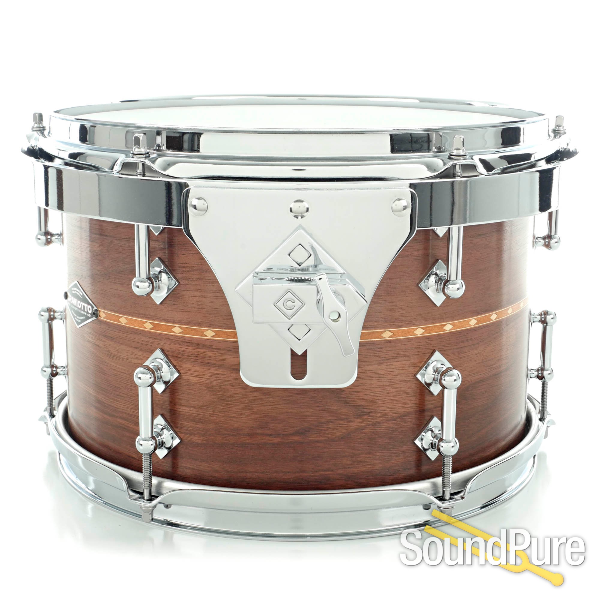 Craviotto 3pc Walnut Custom Shop Drum Set Cherry Inlay