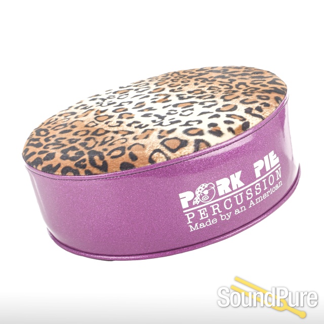 Pork Pie Percussion Round Throne Purple Sparkle Leopard