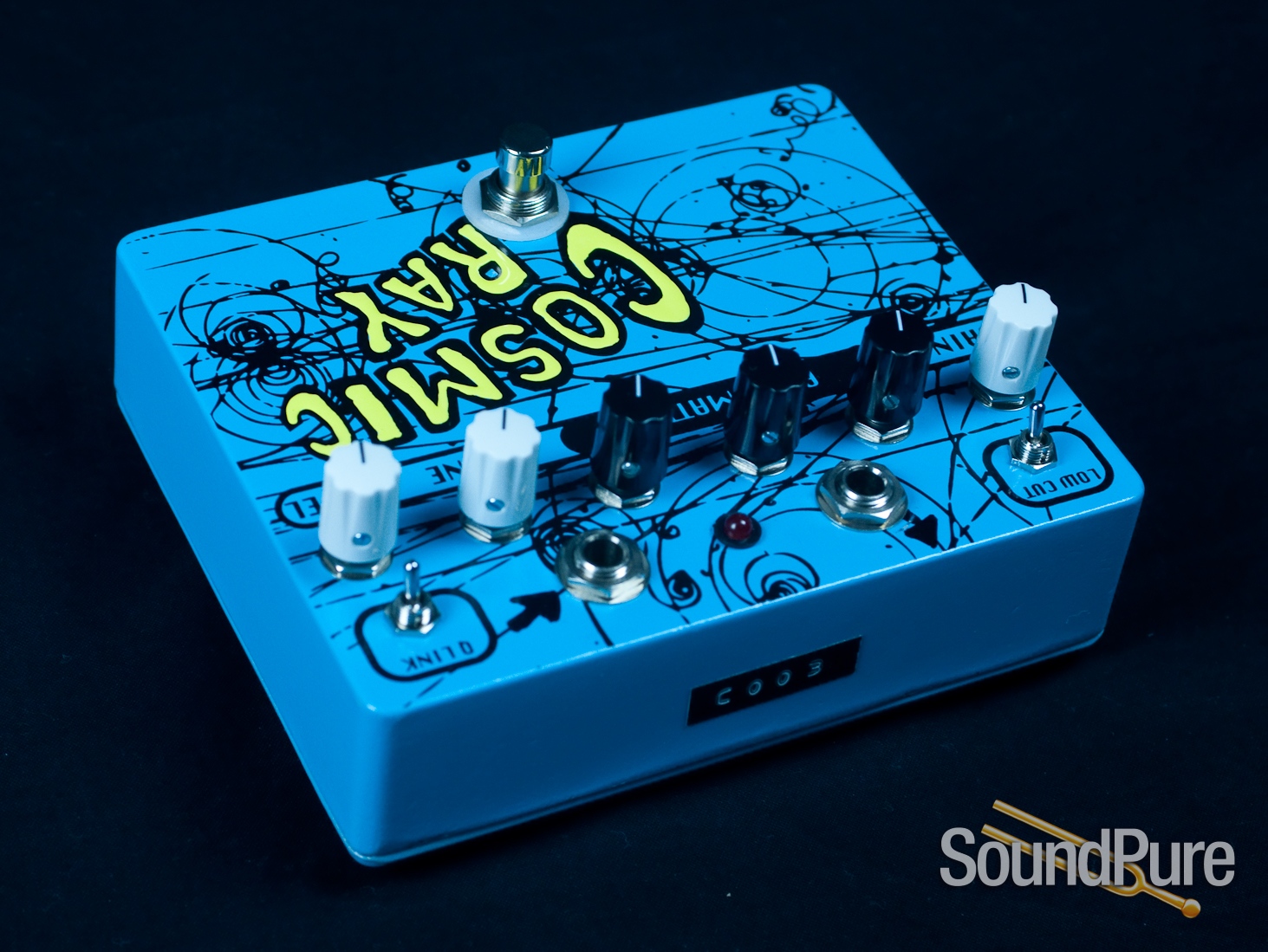 Flickinger Cosmic Ray Fuzz Pedal - Blue | Soundpure.com