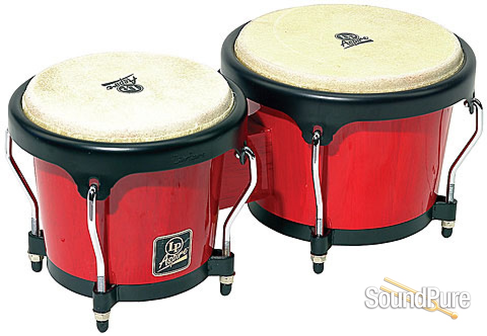 Latin Percussion LP LPA601-RW Aspire Wood Bongos-Red