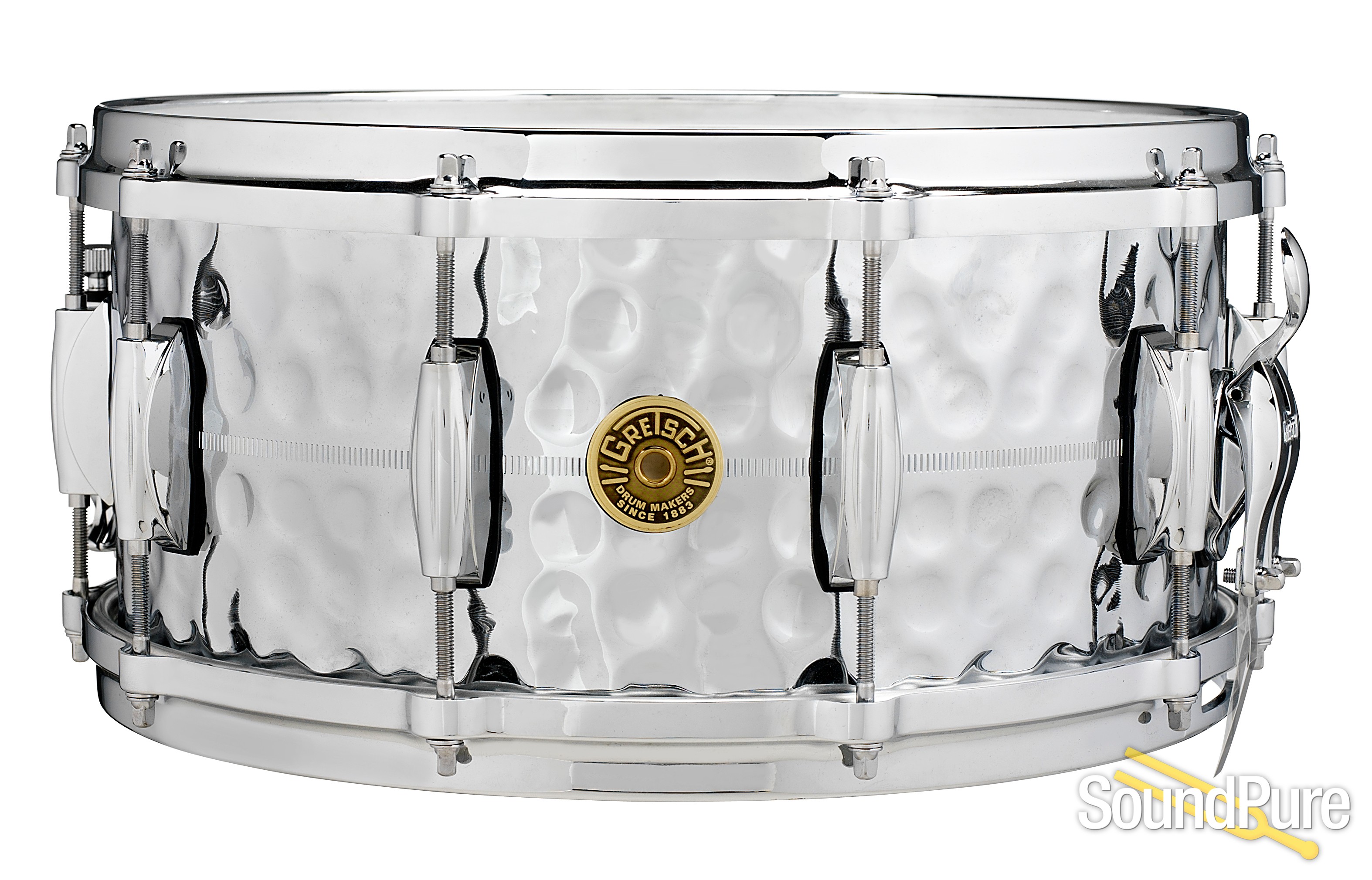 Gretsch 6.5X14 Hammered Chrome Over Brass Snare Drum