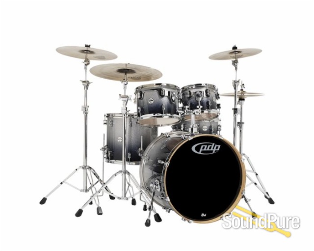 Pdp 5pc Concept Maple Drum Set By Dw Silver Black Fade