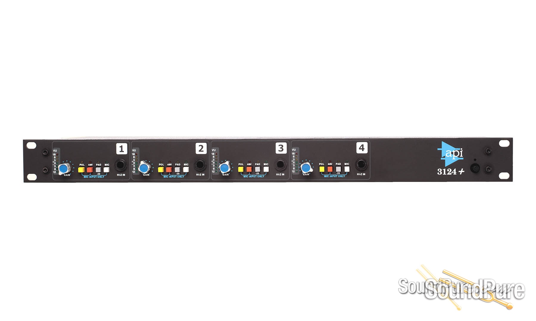 API Audio 3124+ 4-Channel Microphone Preamp | Soundpure.com
