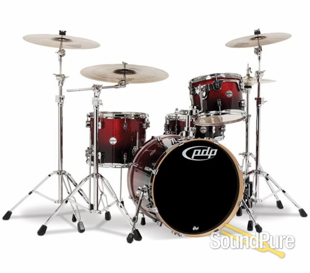 Pdp 4pc Concept Maple Drum Set By Dw Red Black Fade 20